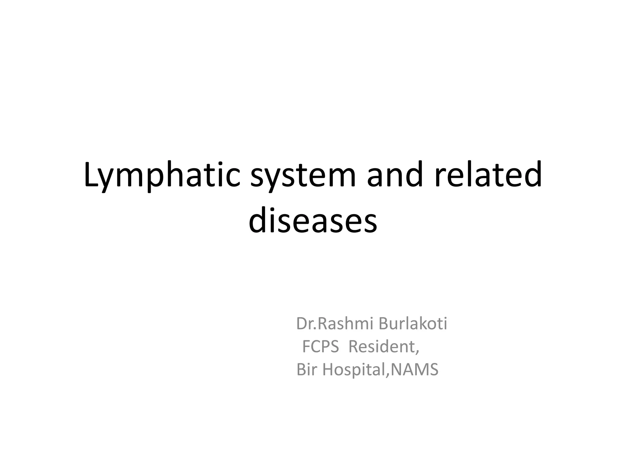 Diseases of lymphatic system | PPTX