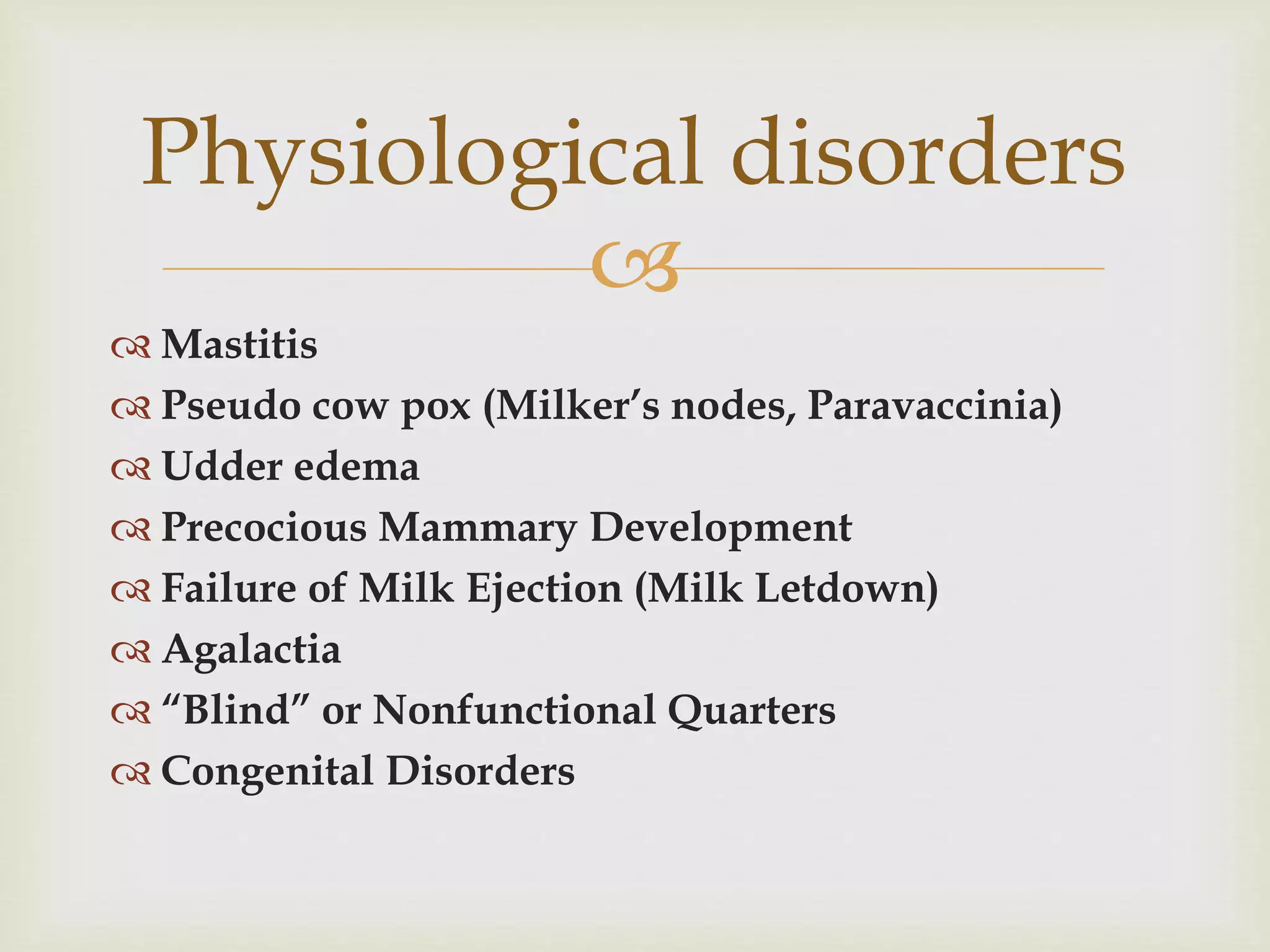 Diseases of Mammry gland/udder. | PPTX