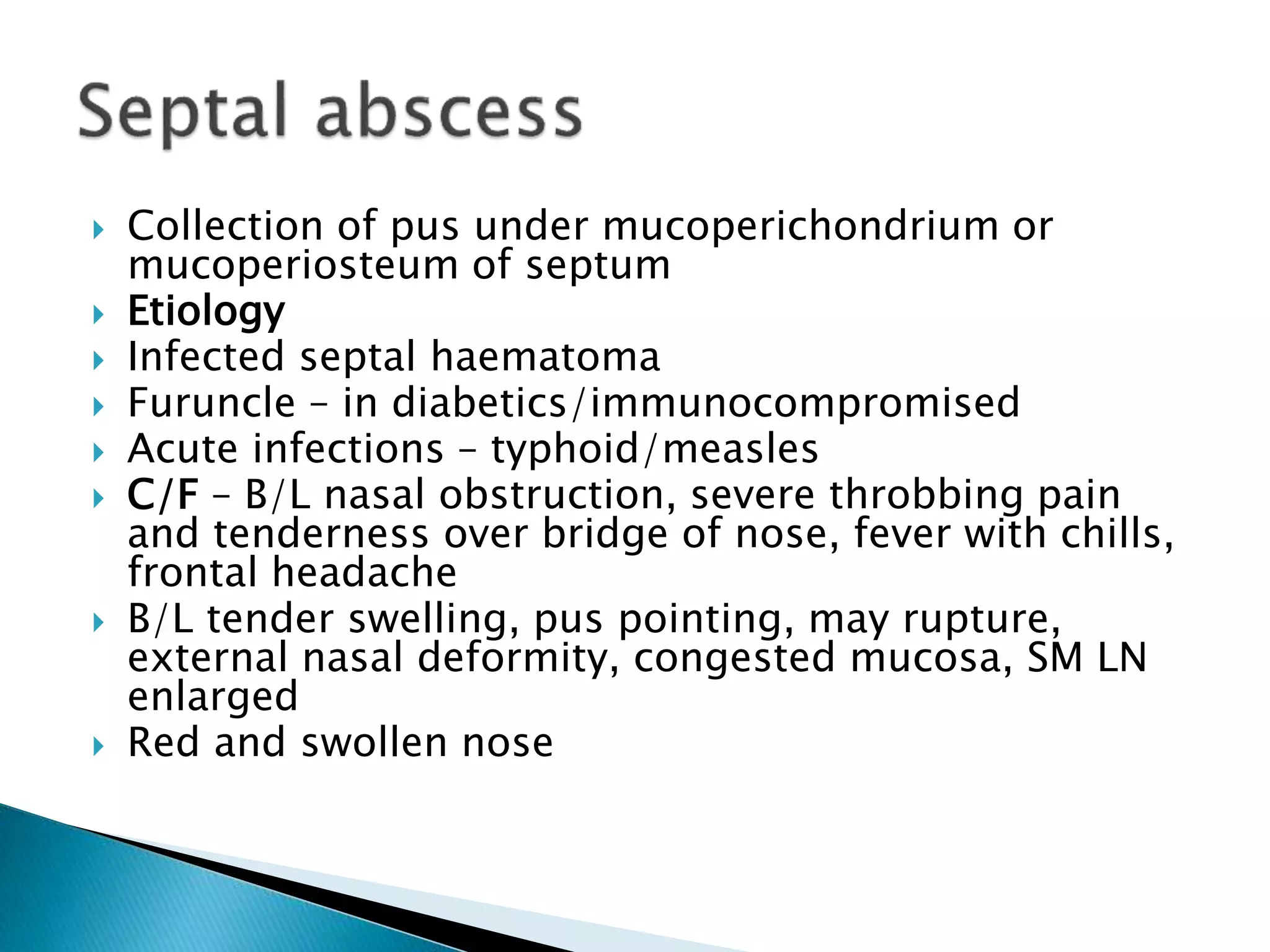 Diseases of nasal septum | PPTX