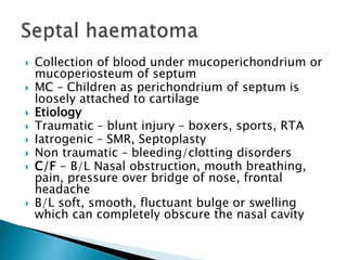 Diseases of nasal septum | PPTX
