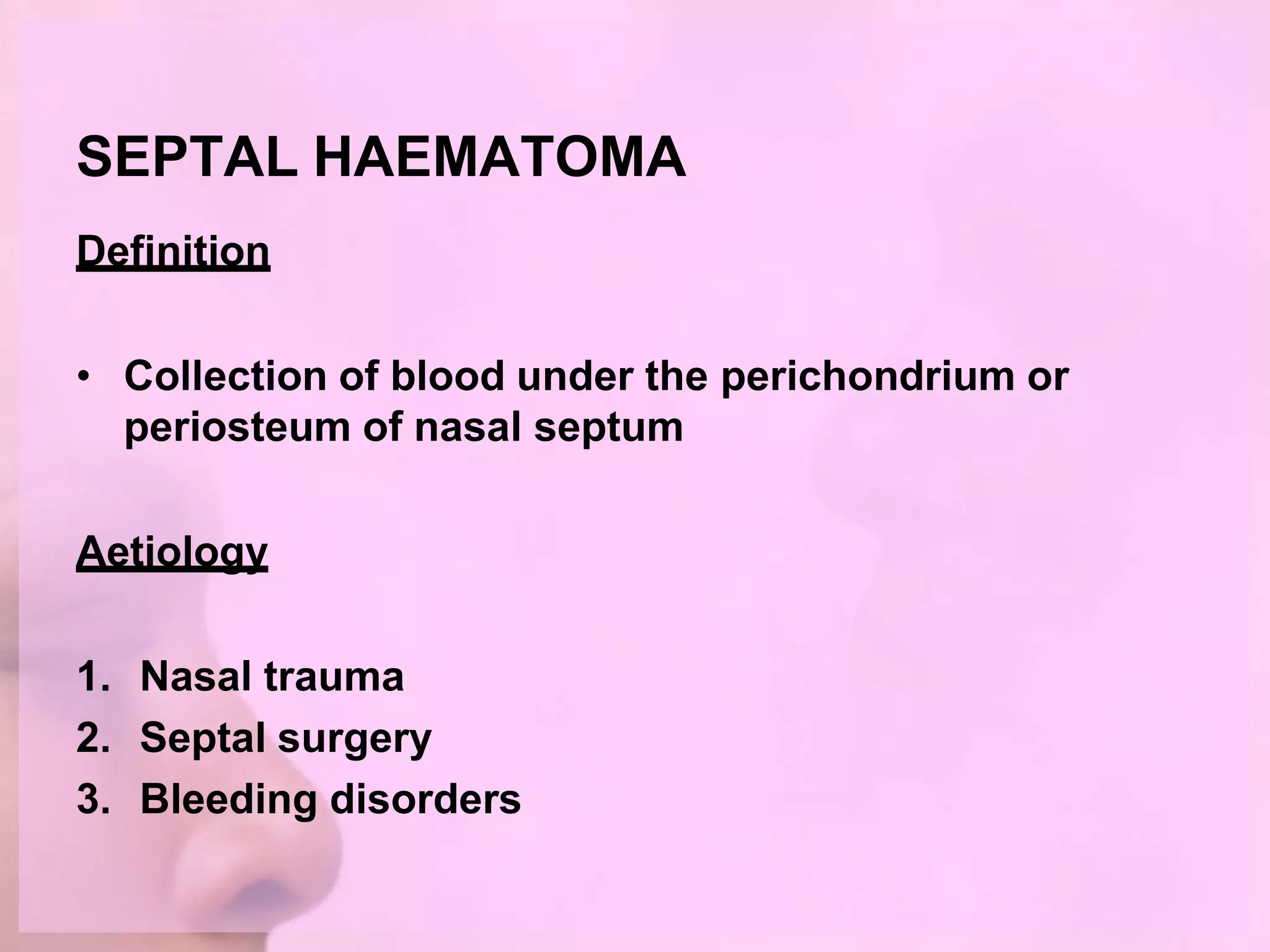 Diseases of nasal septum | PPTX