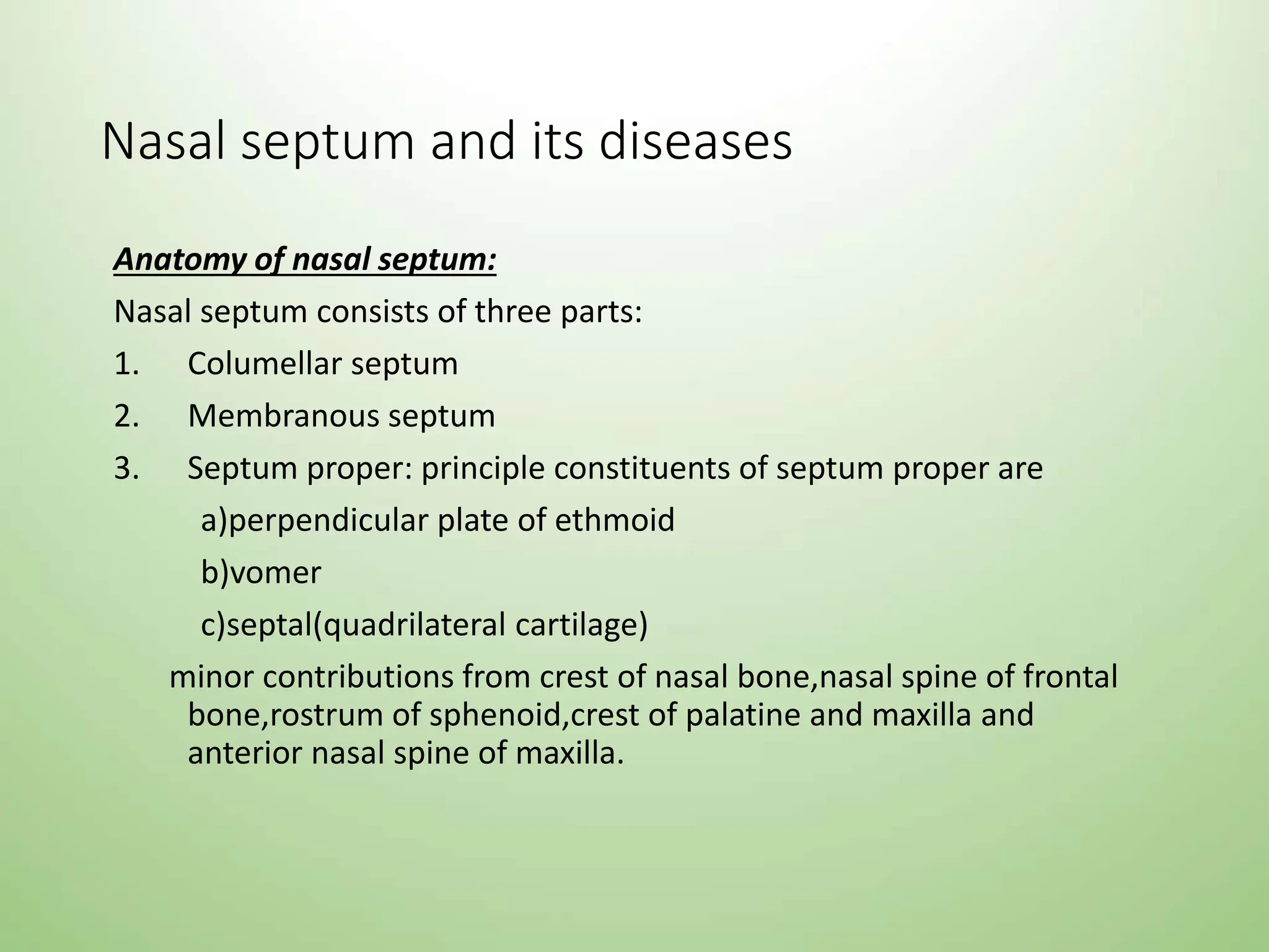 diseases of nasal septum................... | PPT