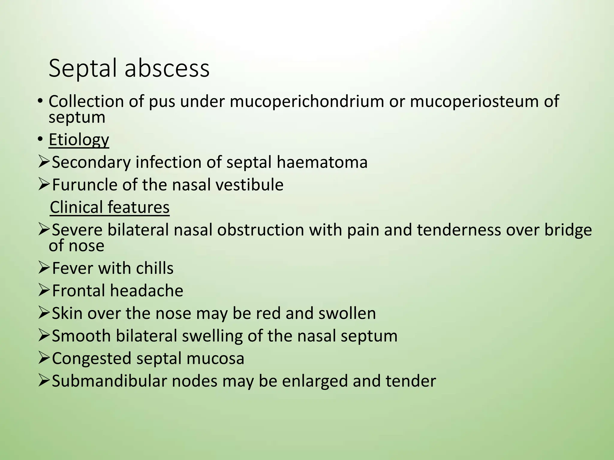 diseases of nasal septum................... | PPT