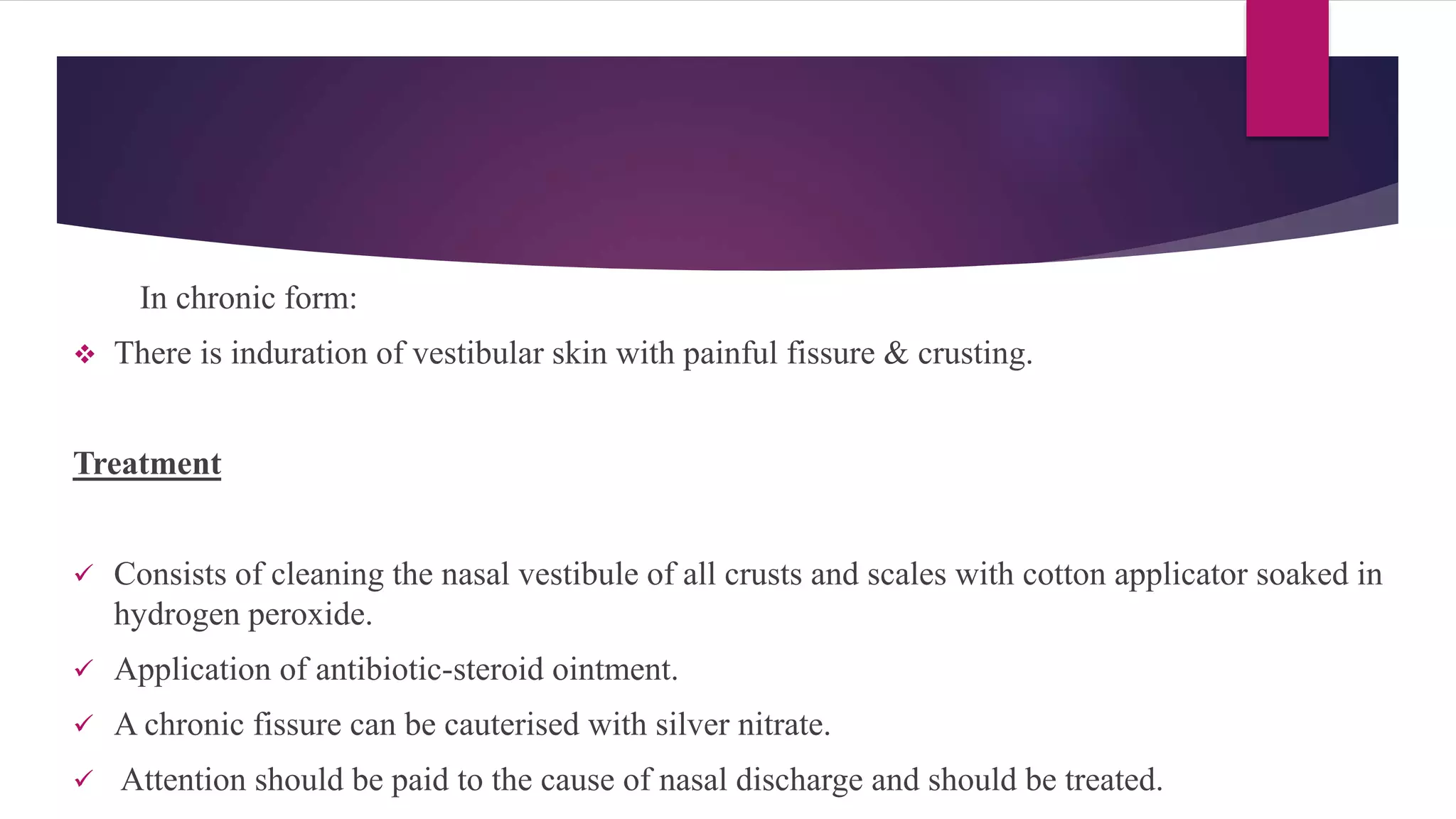 Diseases of nasal vestibule | PPTX