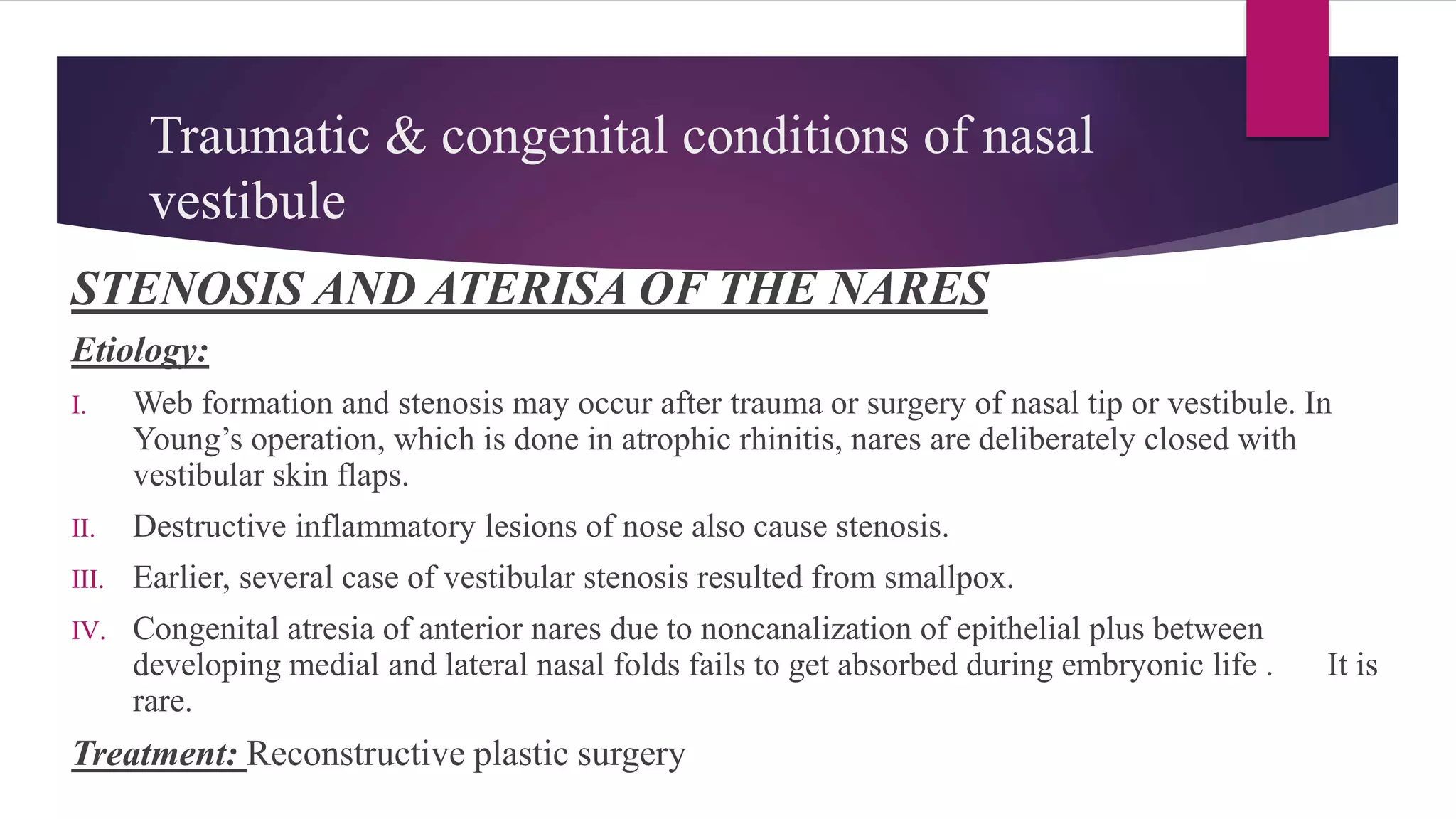 Diseases of nasal vestibule | PPTX