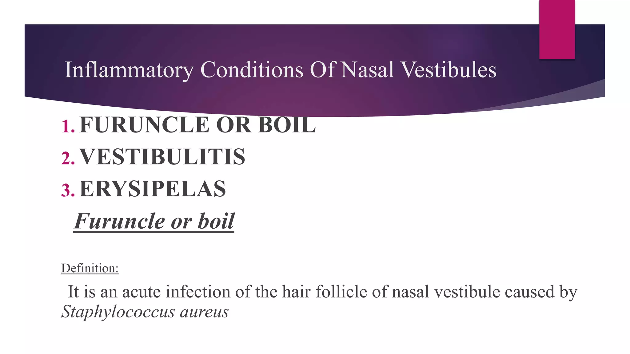 Diseases of nasal vestibule | PPTX