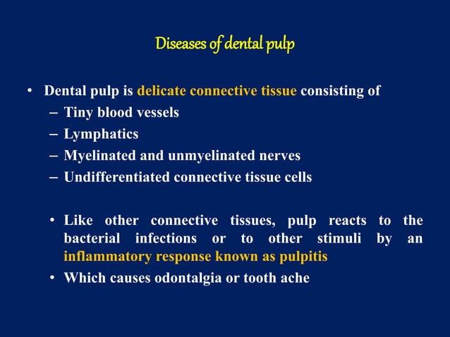 Diseases of pulp and periapical tissues | PPTX | Dental Health ...