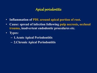 Diseases of pulp and periapical tissues | PPTX
