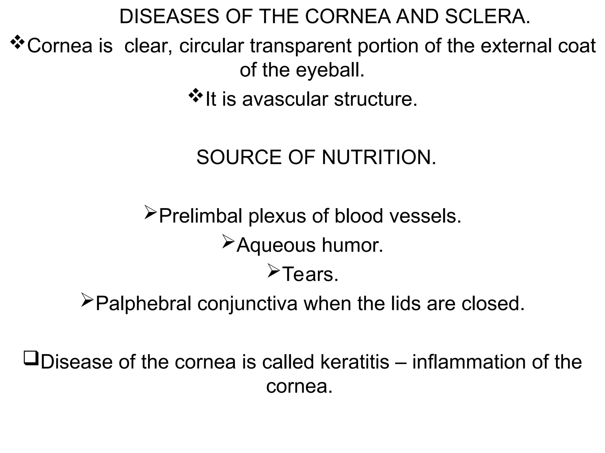 DISEASES OF THE CORNEA AND SCLERA..ppreset | PPT