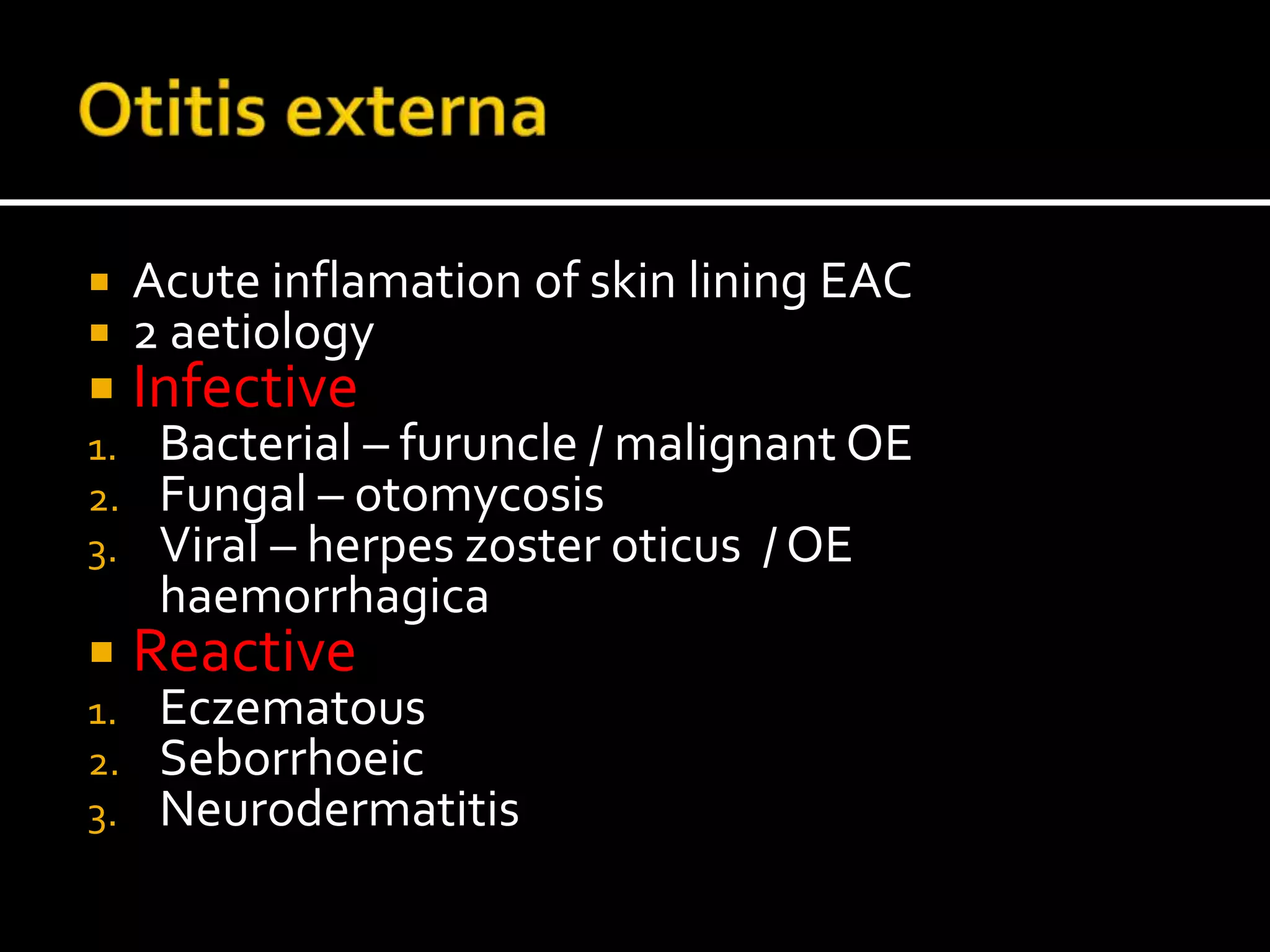 Diseases of the external ear | PPTX