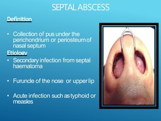 Diseases of the nasal septum | PPT