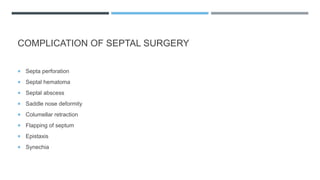 Diseases of the nasal septum | PPTX