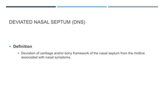 Diseases of the nasal septum | PPTX