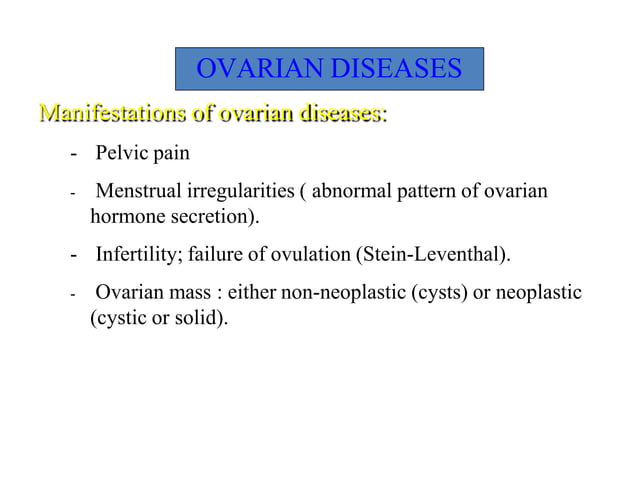 diseases of the ovary.pptx | Free Download