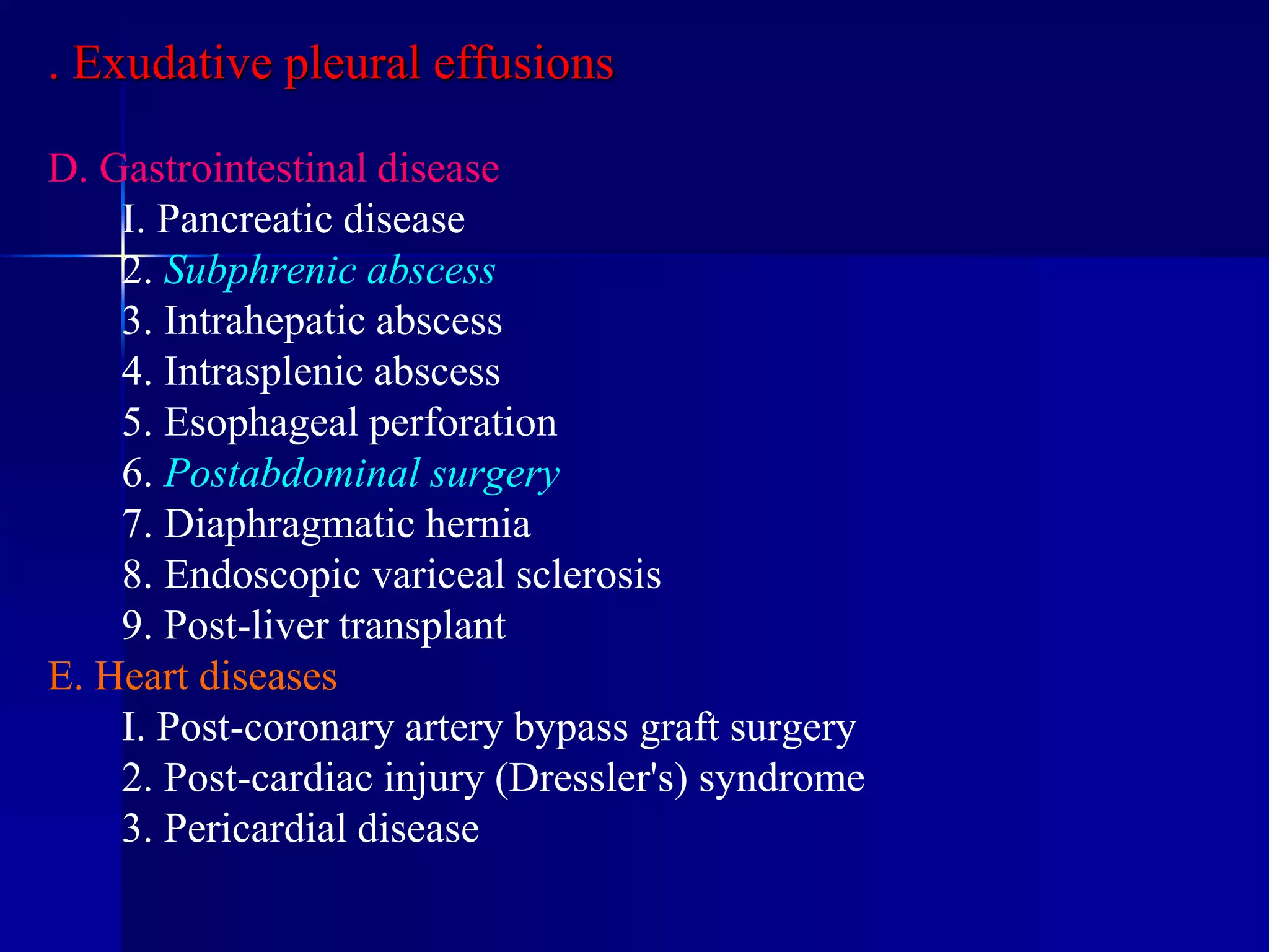 Diseases of the pleura and pleural space | PDF