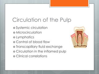 Diseases of the pulp:Part 1- Development, Physiology, Histology of ...