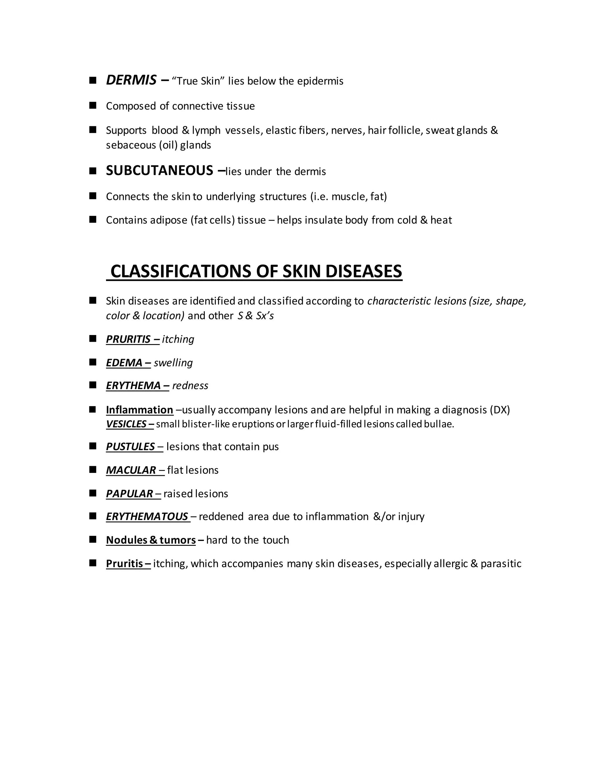 Diseases of the skin presentation | DOCX