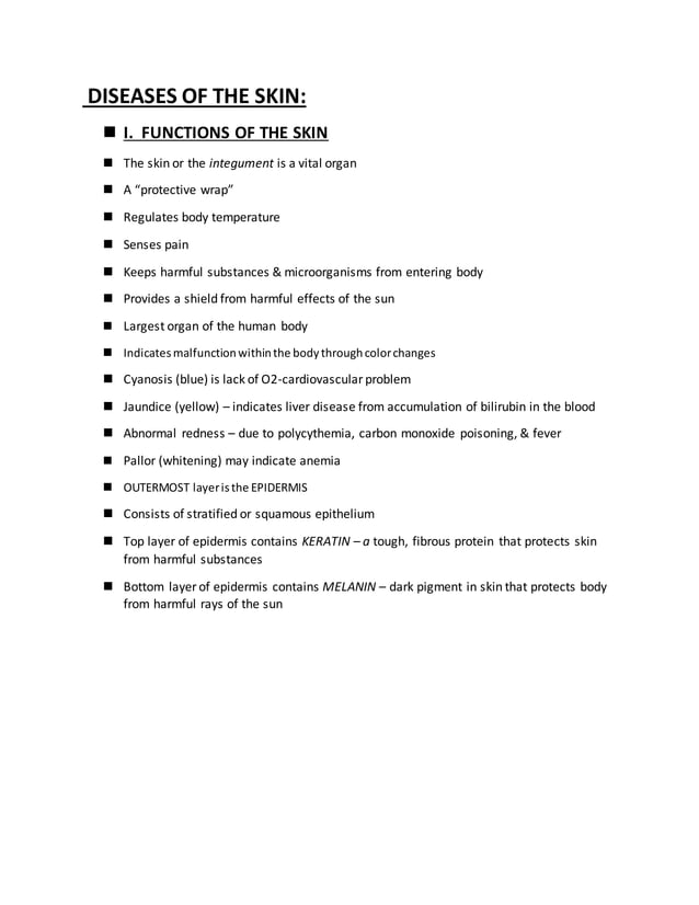 Diseases of the skin presentation | DOCX