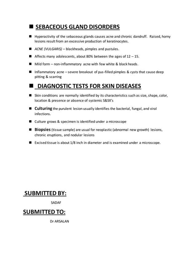 Diseases of the skin presentation | DOCX