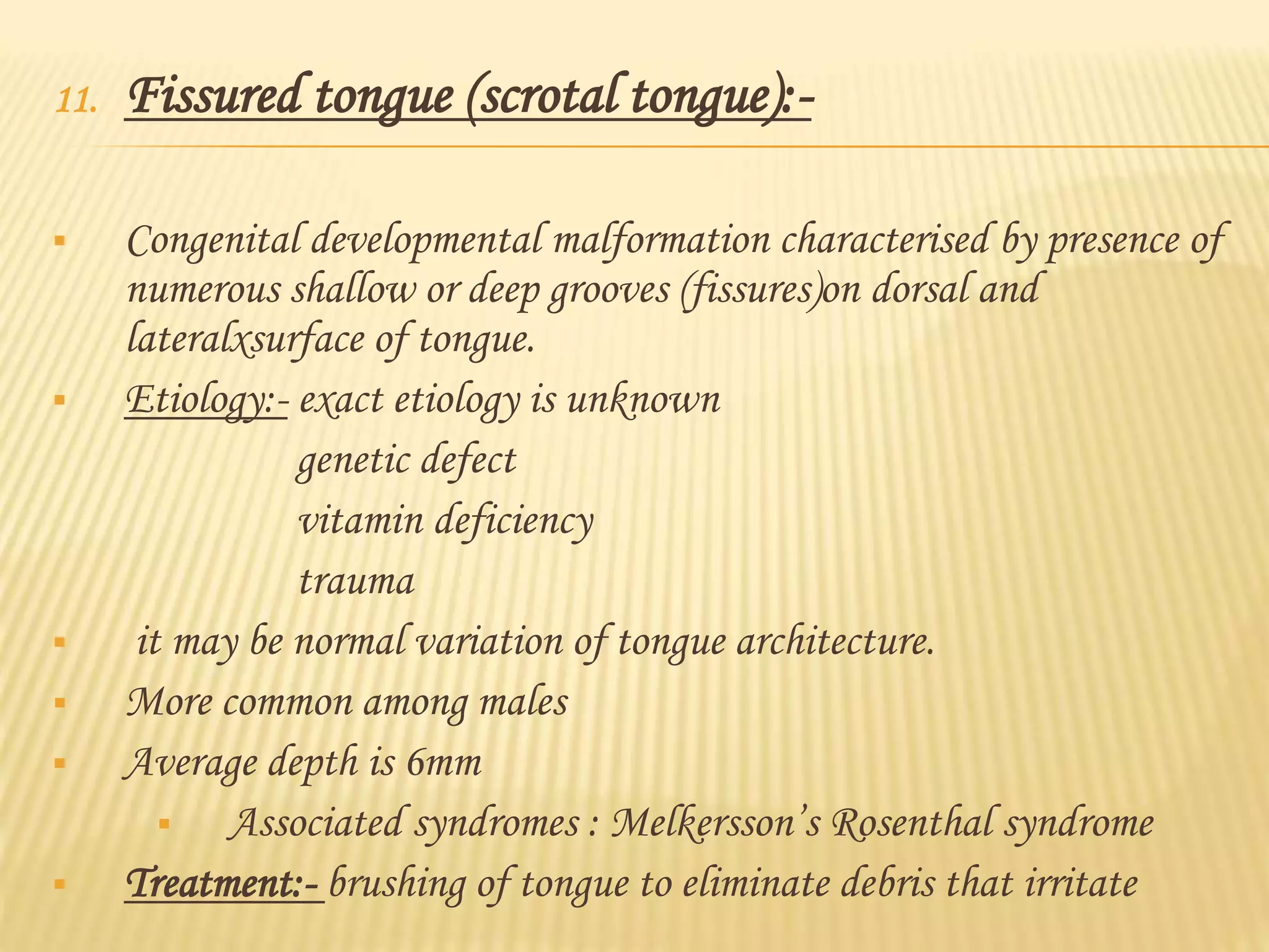 Diseases of tongue | PPTX