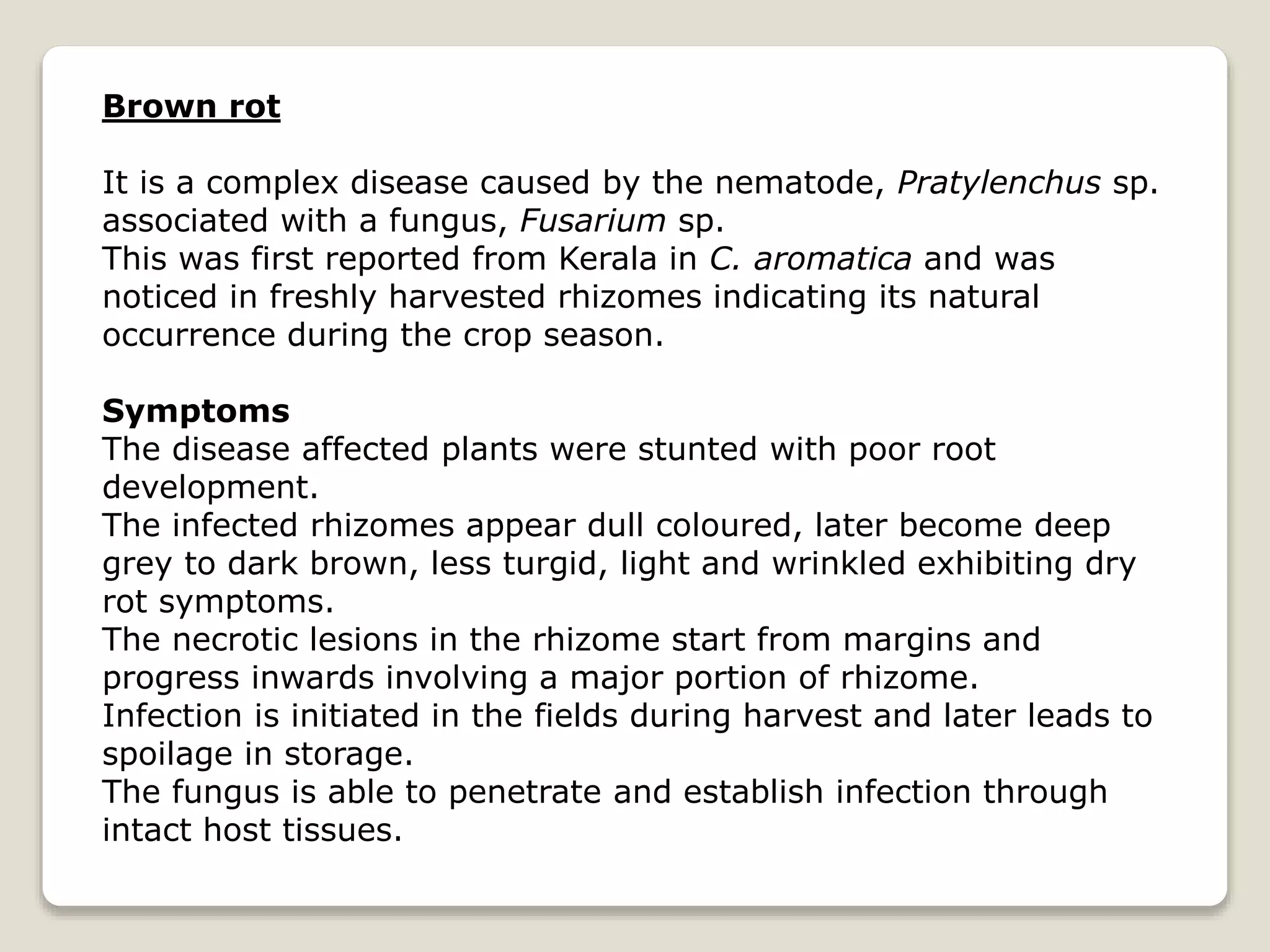 Diseases of turmeric and management | PPTX