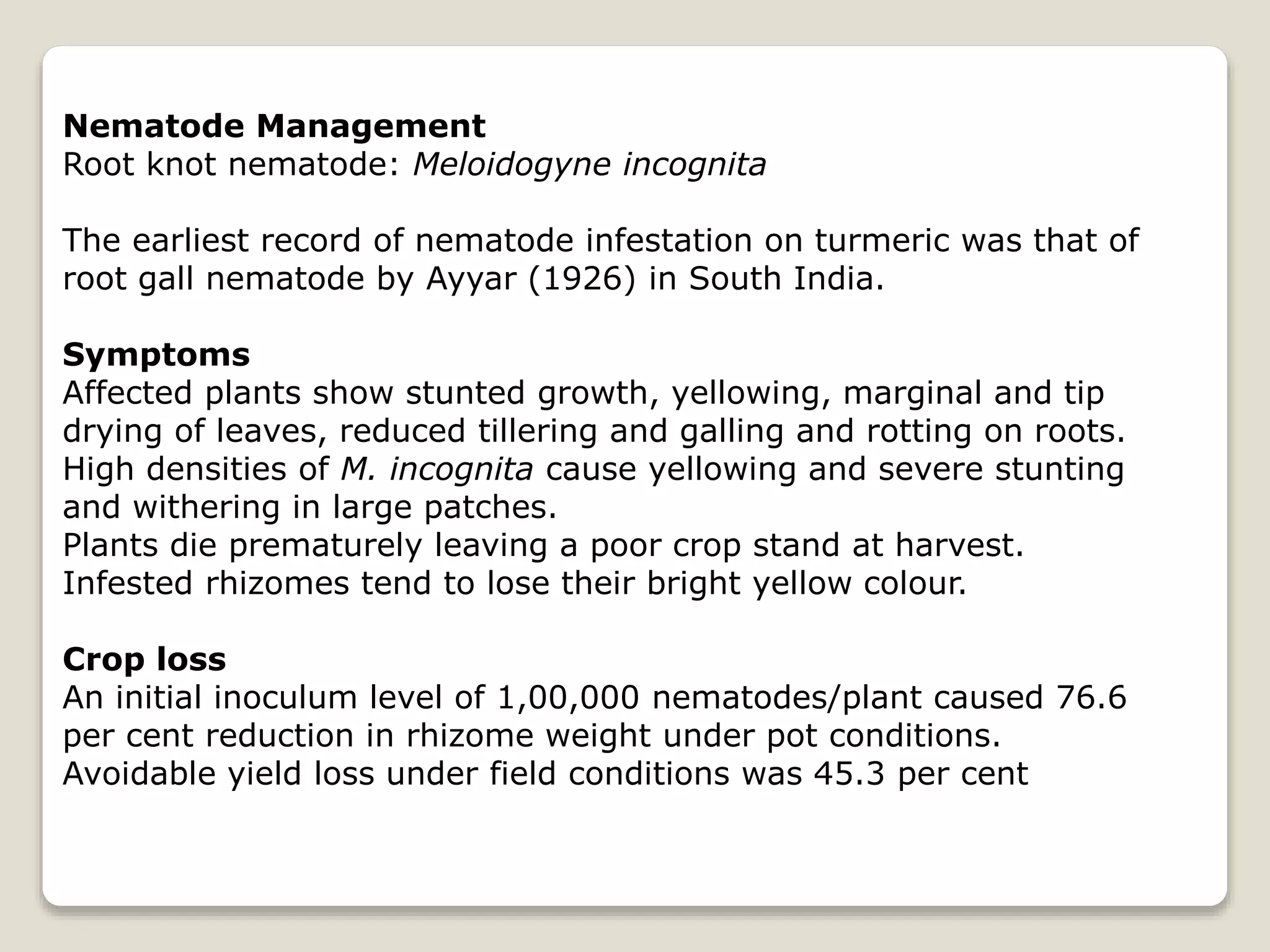 Diseases of turmeric and management | PPTX