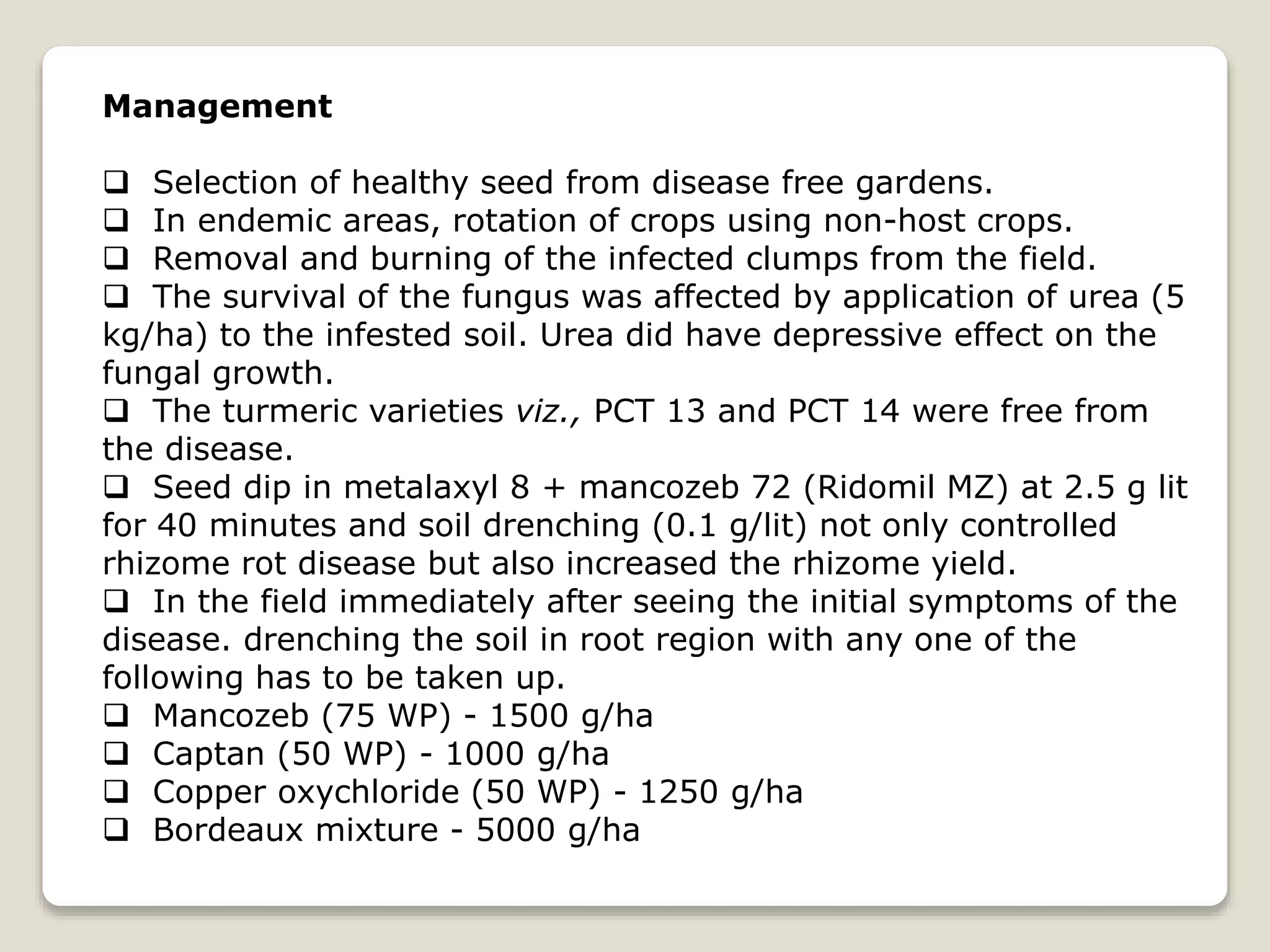 Diseases of turmeric and management | PPTX