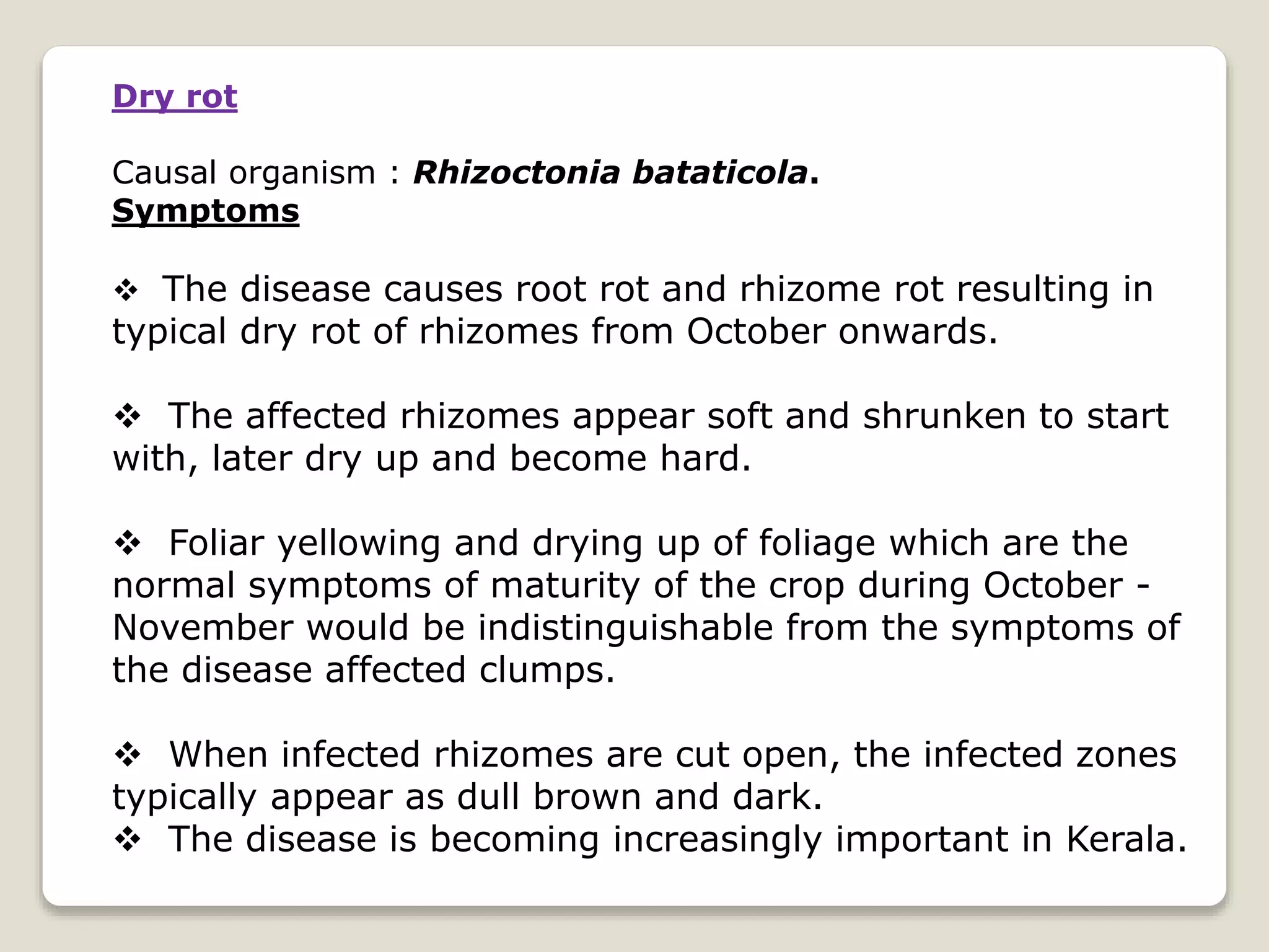 Diseases of turmeric and management | PPTX