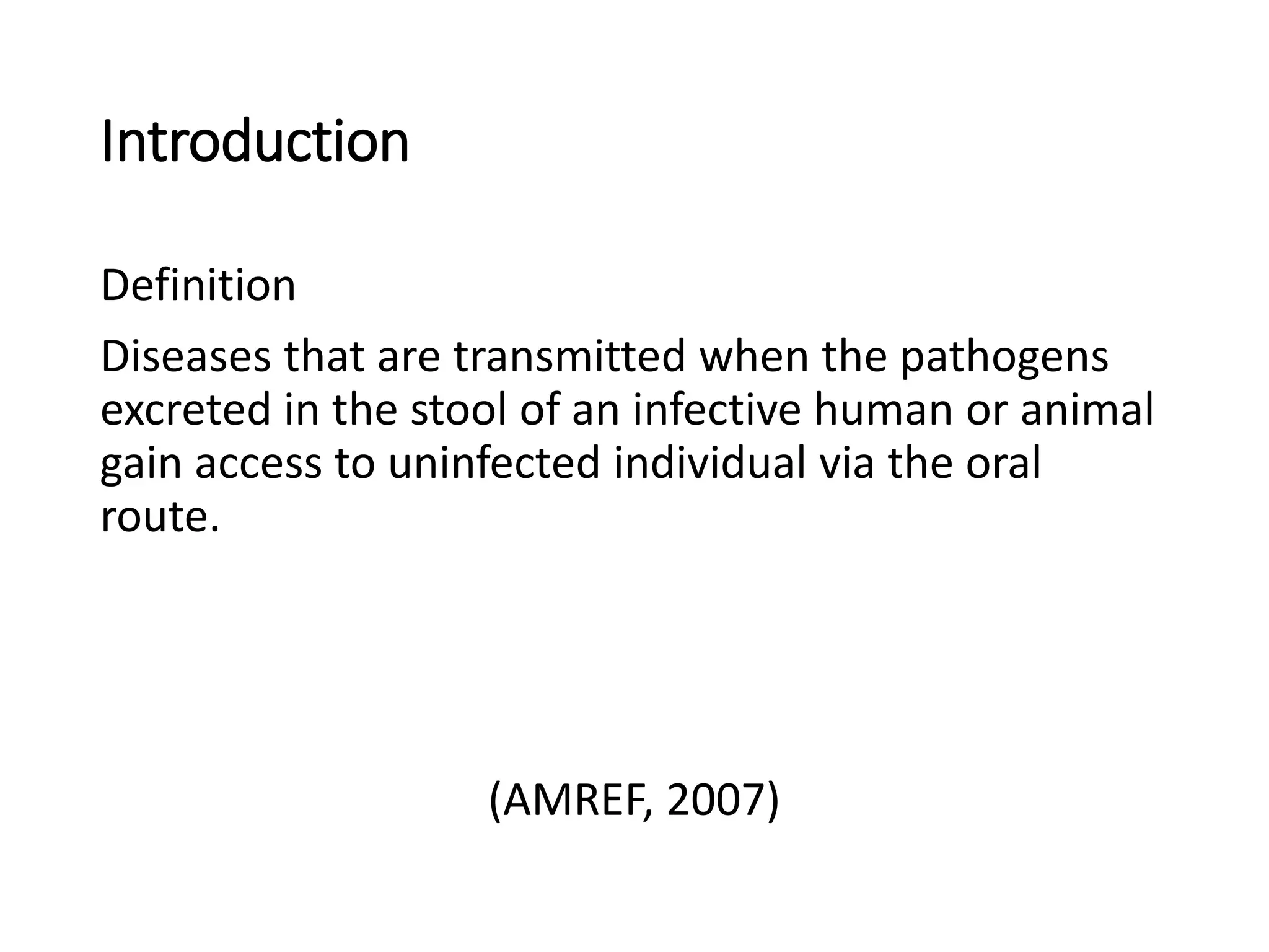 Diseases Transmitted Through Fecal Oral Route | PPTX