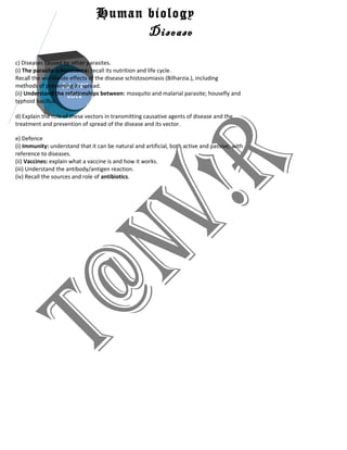 IGCSE human biology-- chap: disease....by T@NV!R | DOC | Infectious ...