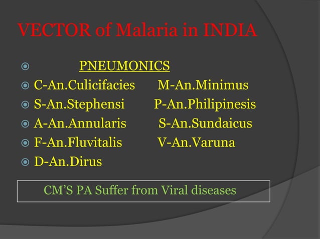 Disease vectors and vector bionomics ppt | PPTX | Infectious Diseases ...