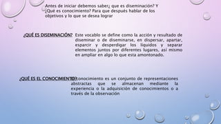 Diseminacion del conocimiento | PPT