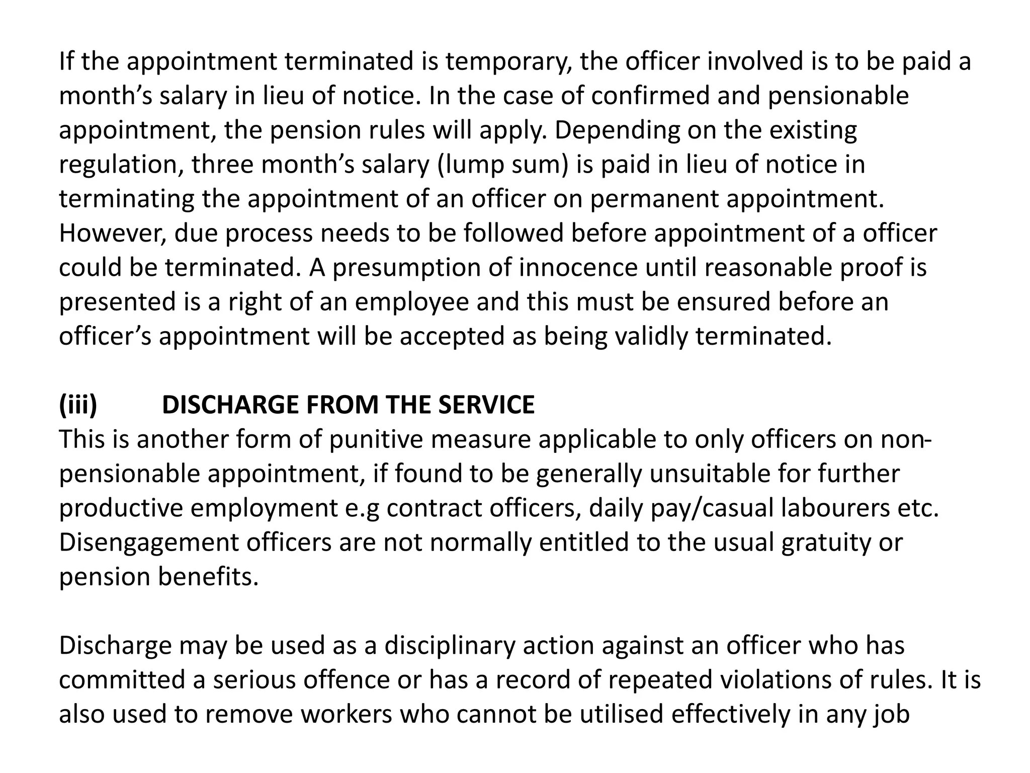 Disengagement from the service | PPTX
