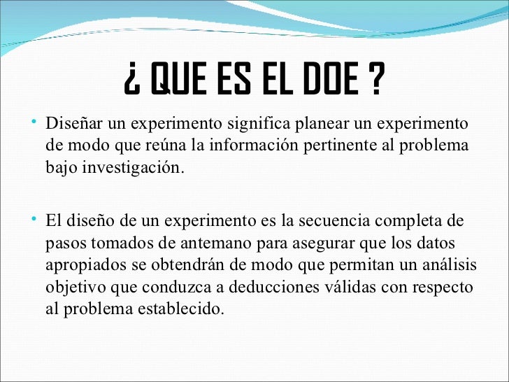 Diseño de Experimentos (DOE)