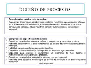 Diseño de procesos | PPT