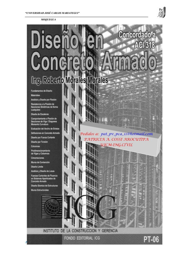 Diseño de concreto armado roberto morales, icg | PDF