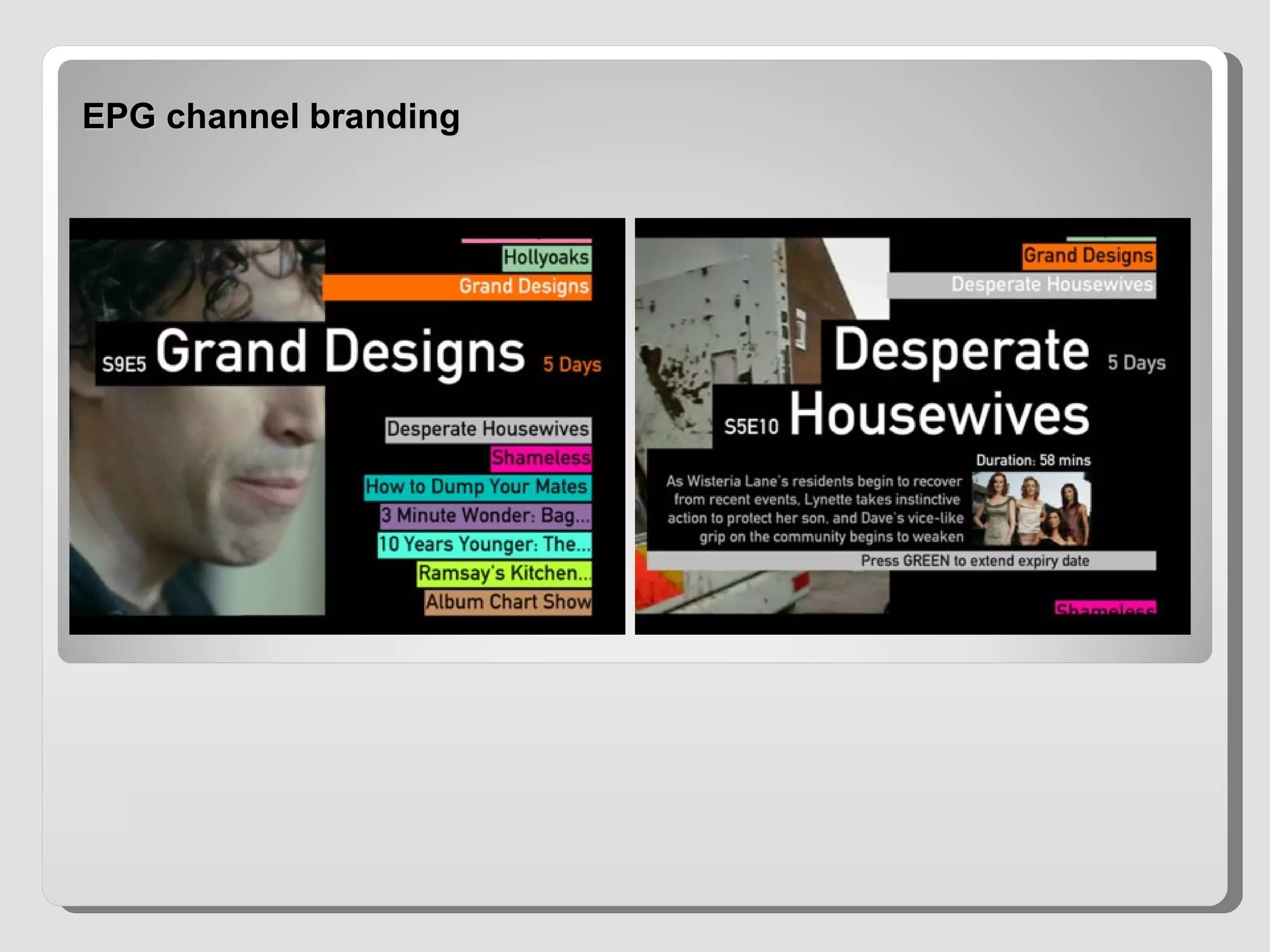 EPG , Tv interface design patterns | PPT