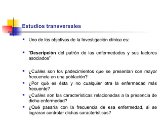 Diseño de estudios transversales | PPT