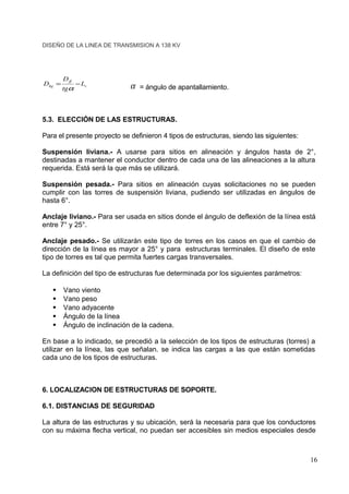 Diseño de la linea de transmision a 138 kv | DOC