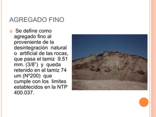 Diseño de mezclas para el concreto y estudio de agregados | PPTX