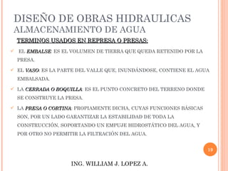 Diseño De Obras Hidraulicas Unidad 3 Almacenamiento De Agua Ppt