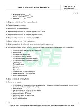Diseño de subestaciones de transmision cfe 2014 dcdset01 | PDF
