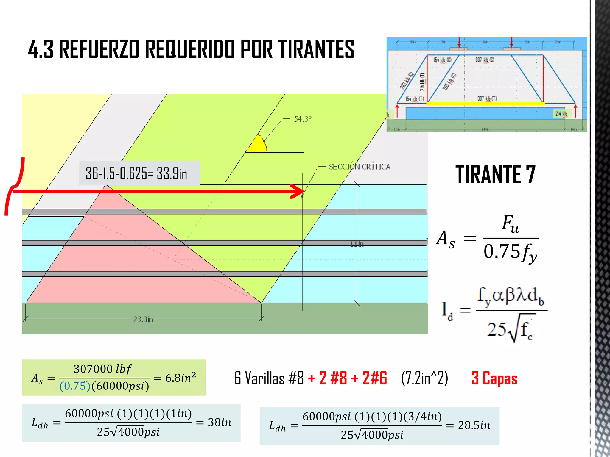 Diseño de una viga de gran peralte con tirantes y puntales | PDF