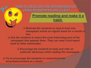 using newspaper articles in an english class | PPTX