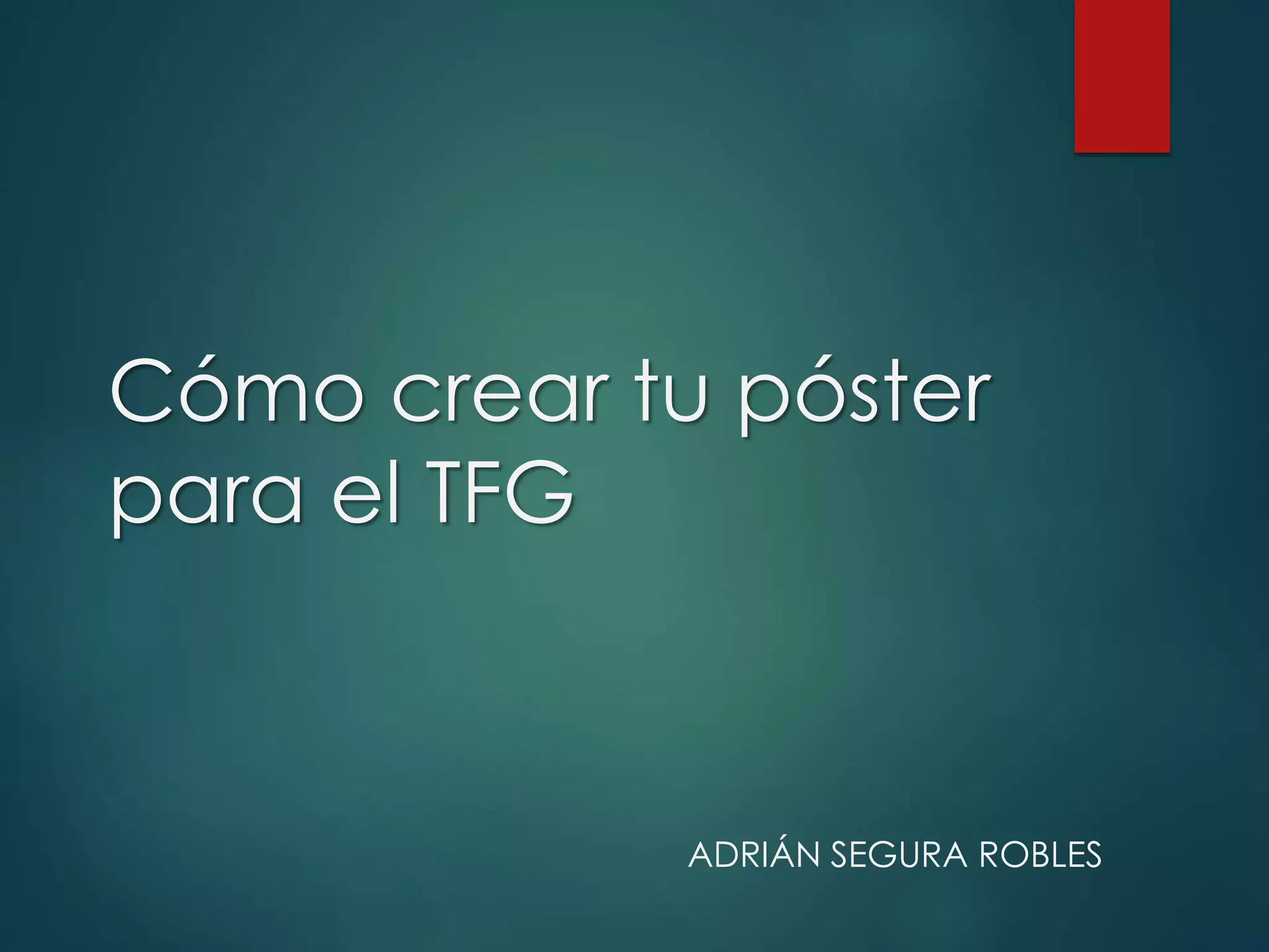Diseño pósteres para TFG | PPTX