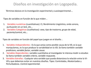 Diseños de investigacion en logopedia mb | PDF