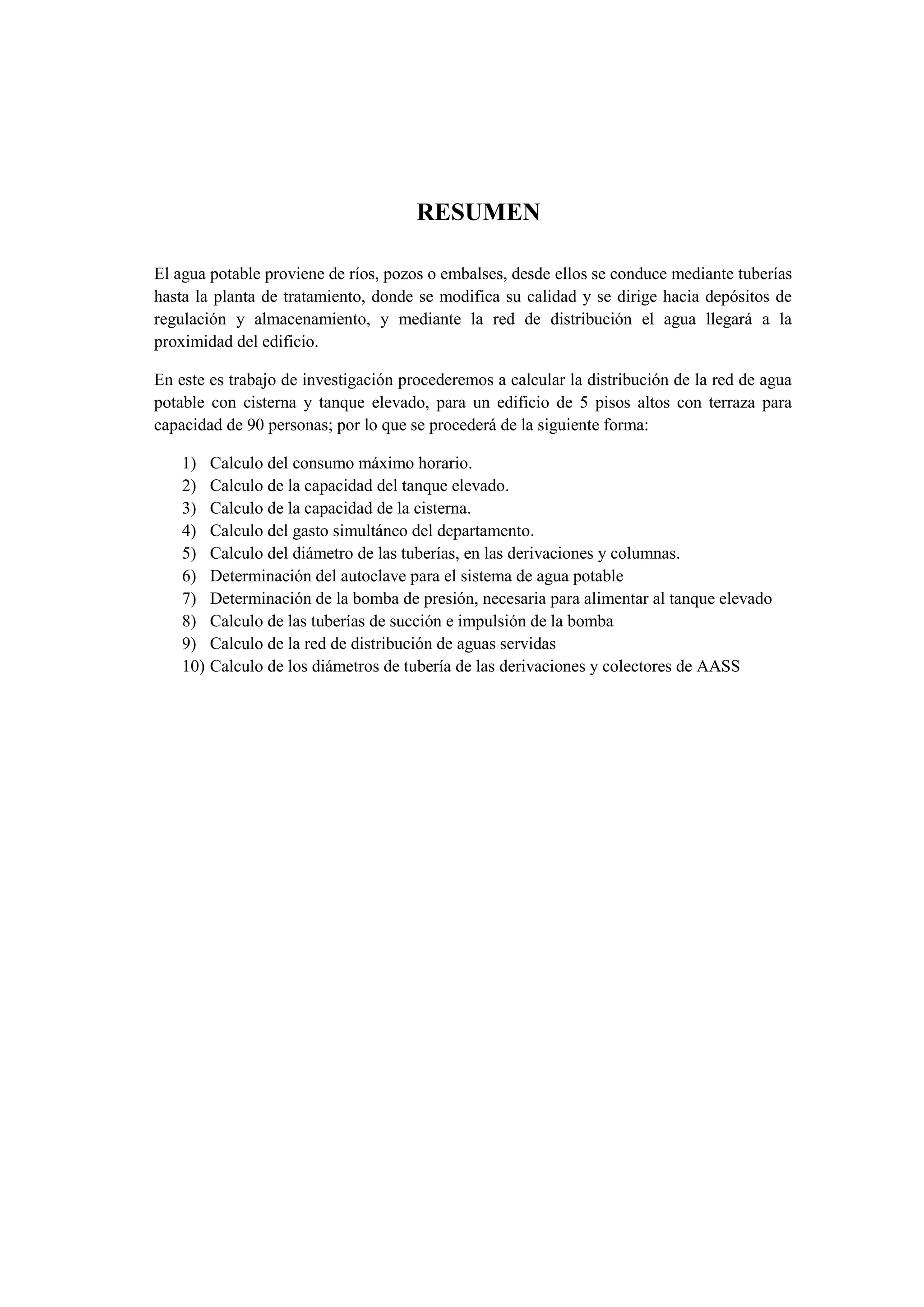 Diseño y calculo de las instalaciones de agua potable y agua servidas ...