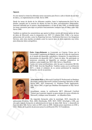 Diseño y programación de bases de datos con sql server 2008 (ejemplo) | PDF