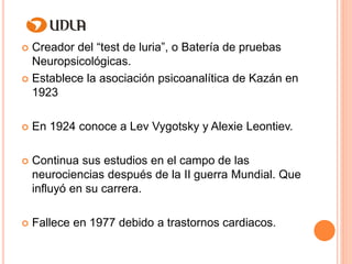 Disertacion alexander luria | PPTX