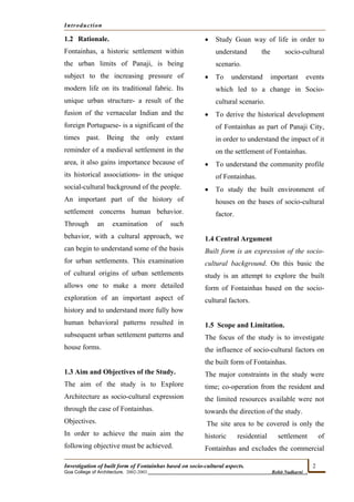 Investigation of built form of Fontainhas based on socio-cultural ...